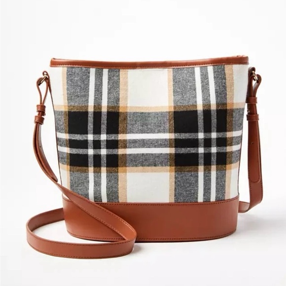 LOFT | Bags | Loft Plaid Bucket Bag New | Poshmark